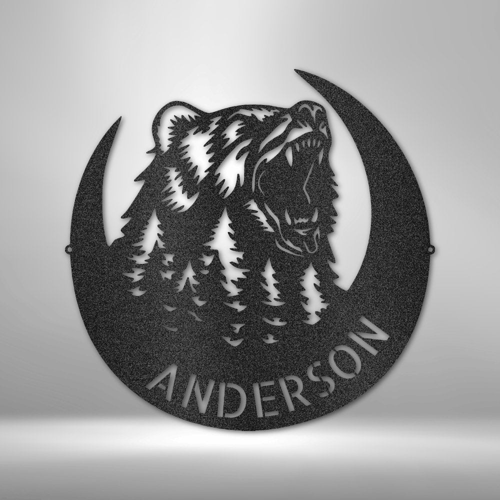 Roaring Bear Monogram - Steel Sign – CoupleGifts.com
