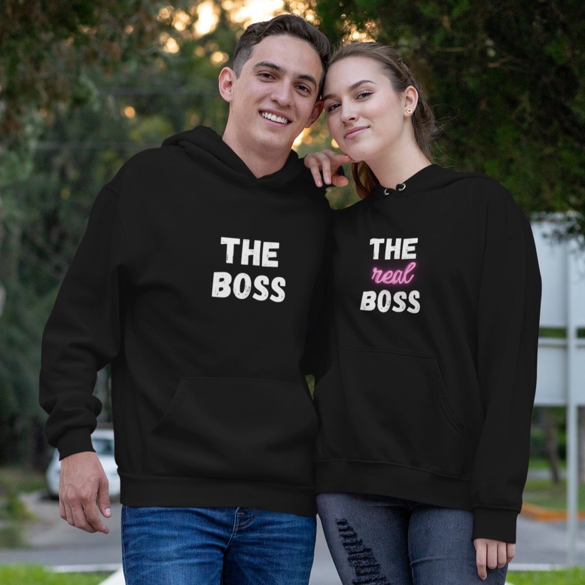 The Boss And Real Boss Couple Hoodies – CoupleGifts.com